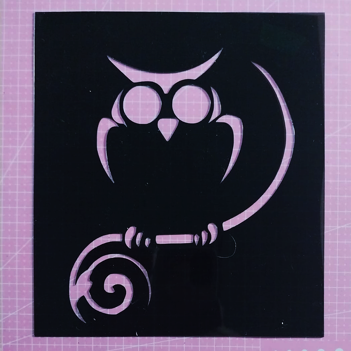 Stencil Búho 19x21 cms (S172) – Taller Creaciones