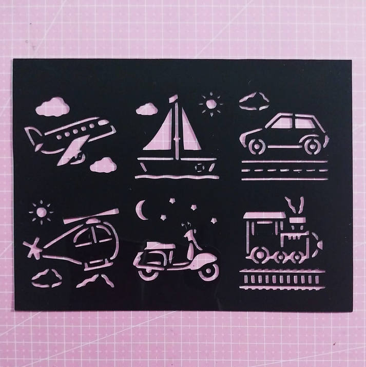 Stencil objetos infantiles 29x15 cms (S182) – Taller Creaciones